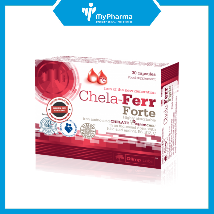 TPBVSK: Chela - Ferr Forte - Bổ sung sắt, bổ máu, không gây táo bón