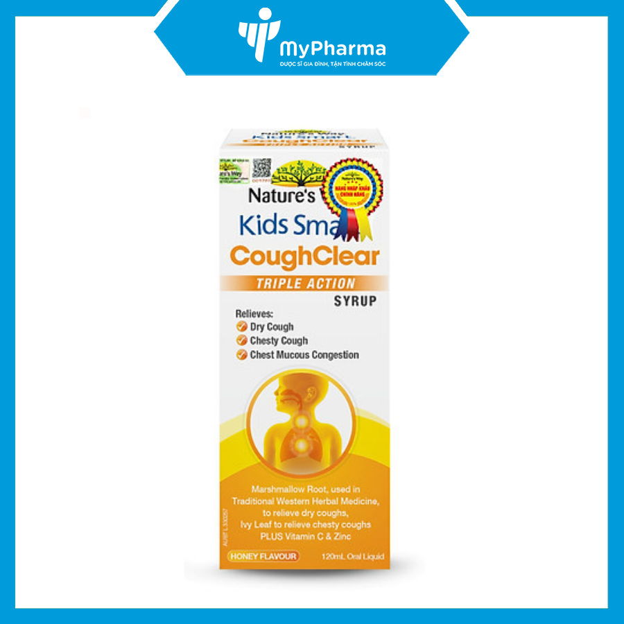 Siro trị ho Nature’s way kids Smart Cough Clear Triple Action