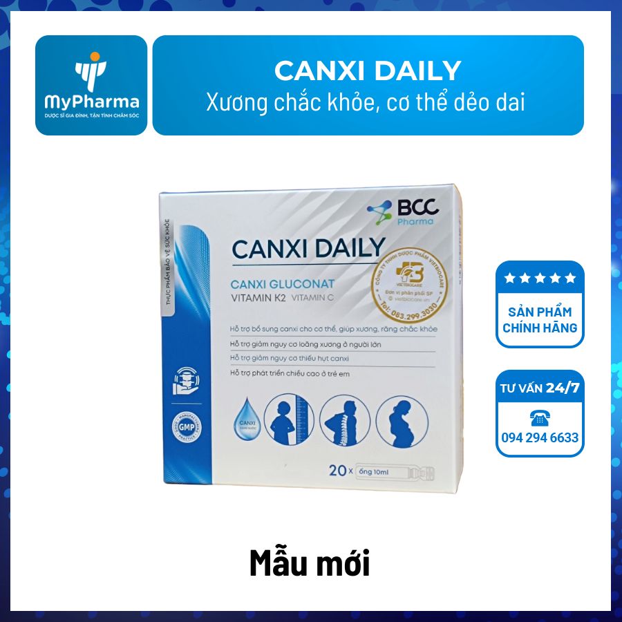 Canxi Daily - Canxi hữu cơ, xương chắc khỏe, cơ thể dẻo dai - MyPharma