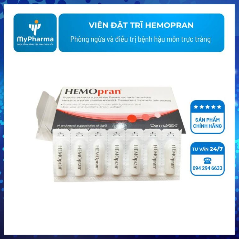 Viên đặt HEMOpran - Viên đặt hậu môn trực tràng, đẩy lùi trĩ - MyPharma